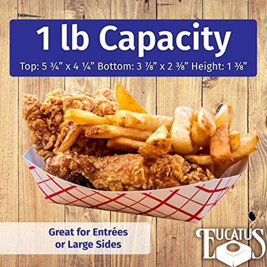 GetUSCart- Grease-Proof Sturdy Food Trays 1 lb Capacity 100 Pack by ...