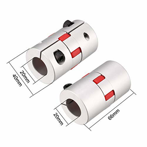 GetUSCart- uxcell Shaft Coupling 20mm to 20mm Bore L66xD40 Flexible ...