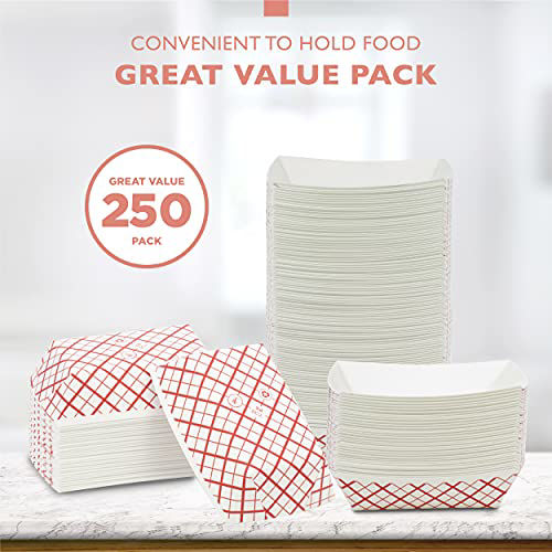 GetUSCart- [250 Pack] 1 lb Heavy Duty Disposable Red Check Paper Food ...