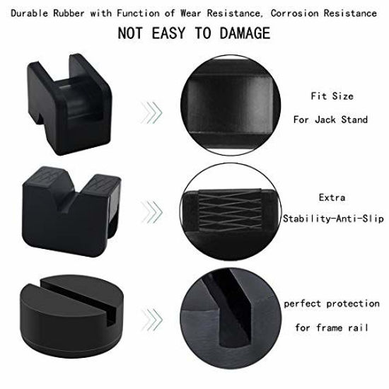 GetUSCart- HXXF 2 Types Jack Stand Pads Adapter 4 Ton Universal Rubber ...
