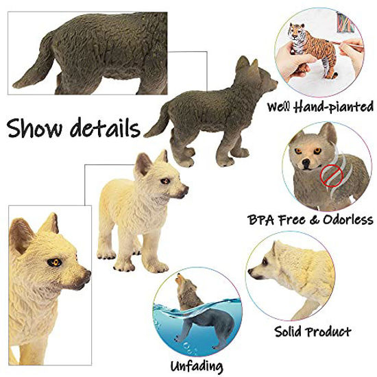 GetUSCart- TOYMANY 8PCS Wolf Figures Forest Animals Toy Figurines ...