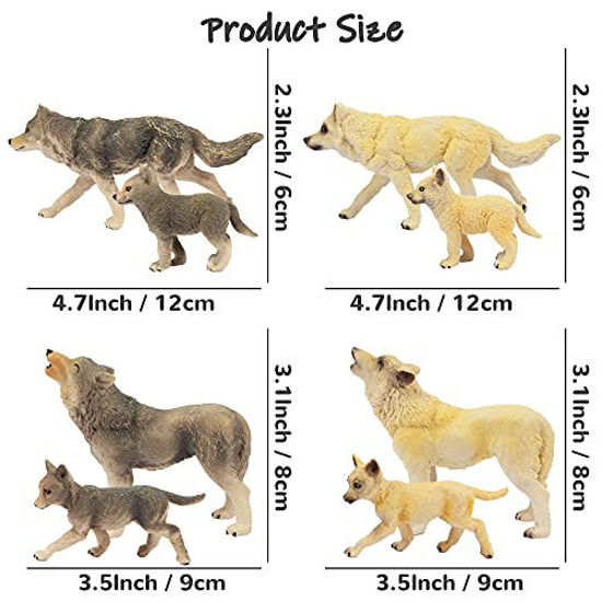 GetUSCart- TOYMANY 8PCS Wolf Figures Forest Animals Toy Figurines ...