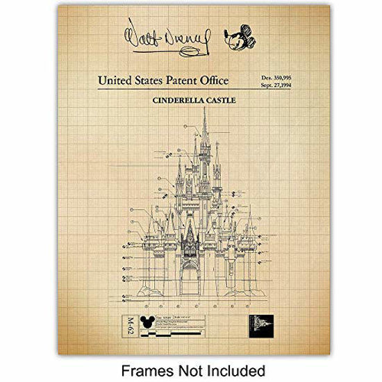 GetUSCart- Disney Rides Patent Art Prints - Vintage Wall Art Poster Set ...
