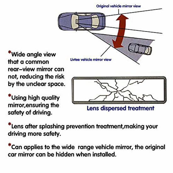GetUSCart- LivTee Anti Glare Rear View Mirror 12.4''(312mm), Wide Angle ...