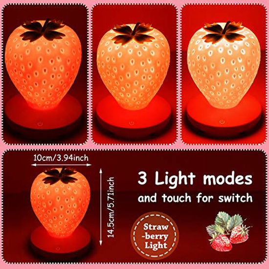 GetUSCart- Strawberry Night Light, Cute Silicone Strawberry Lamp ...