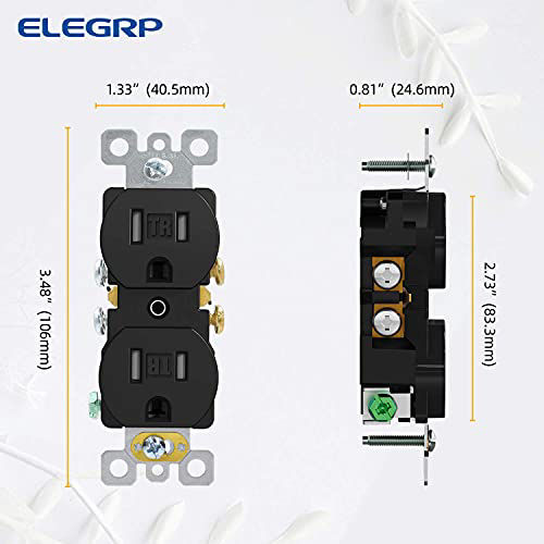 GetUSCart- ELEGRP Tamper-Resistant Duplex Receptacle, 15A 125V Standard ...