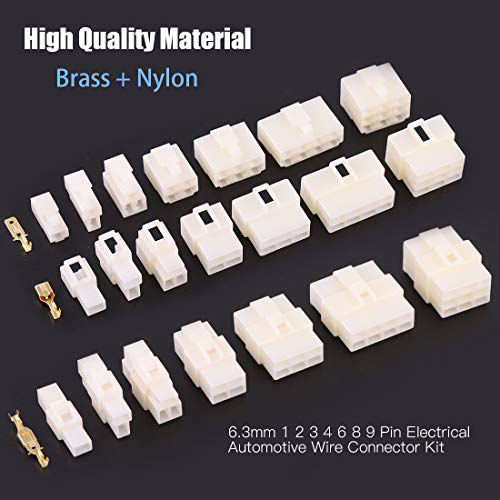 GetUSCart- Glarks 400Pcs 6.3mm 1 2 3 4 6 8 9 Pin Electrical Automotive ...