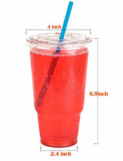 GetUSCart- GOLDEN APPLE Cup series, 32oz Clear Plastic cups with Flid ...