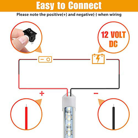 GetUSCart- Linkstyle Interior LED Light Bar 12V 48 LEDs Interior Light ...