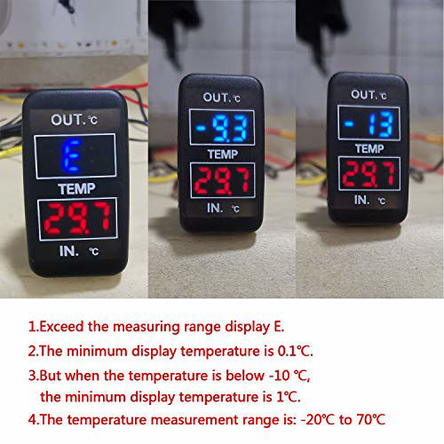 GetUSCart- Car Internal and External Temperature Display, Dual ...