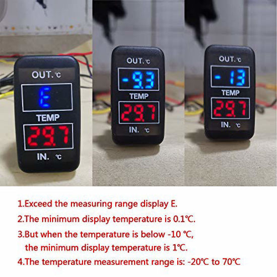 GetUSCart- Car Internal and External Temperature Display, Dual ...