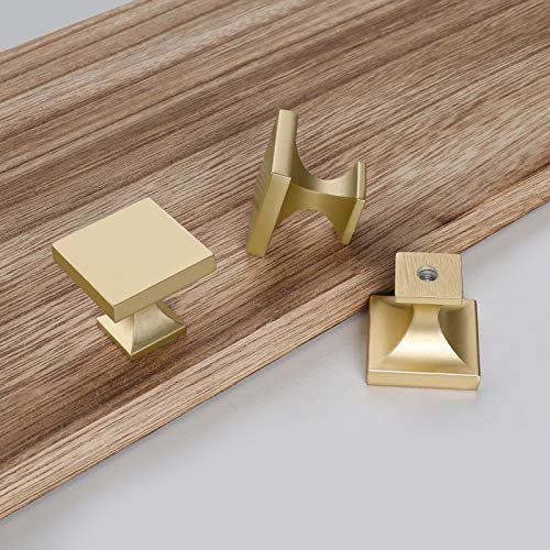 GetUSCart- Haliwu 10 Pack/Brushed Gold Cabinet Knobs, Brass Knobs for ...