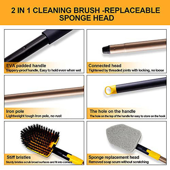 GetUSCart- Yocada Tub Tile Scrubber Brush 2 in 1 Cleaning Brush 58.2 ...
