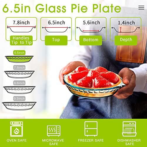 GetUSCart- ZYER Glass Pie Plate for Baking Clear Pie Dish for Baking ...