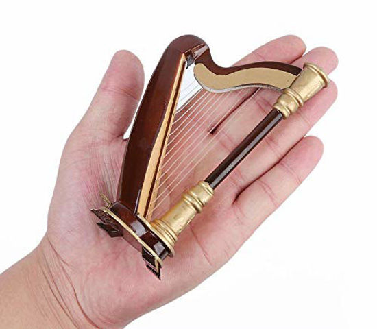 GetUSCart- PUNK Mini Harp Model, 14CM Hand-made Wooden Harp Musical ...