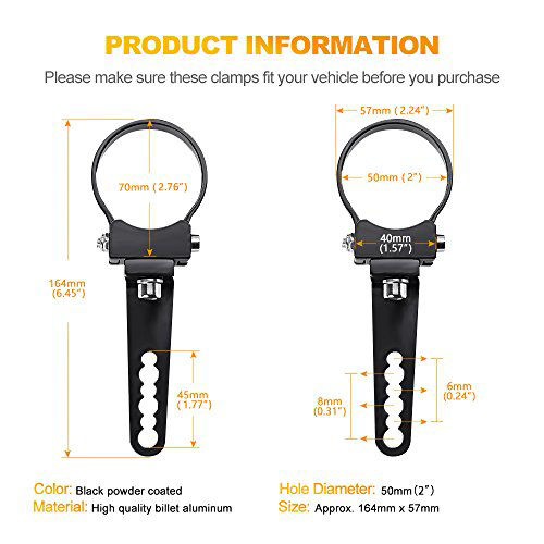 GetUSCart- AUXMART 2 Inch Bullbar Nudge Bar Mounting Brackets Tube ...