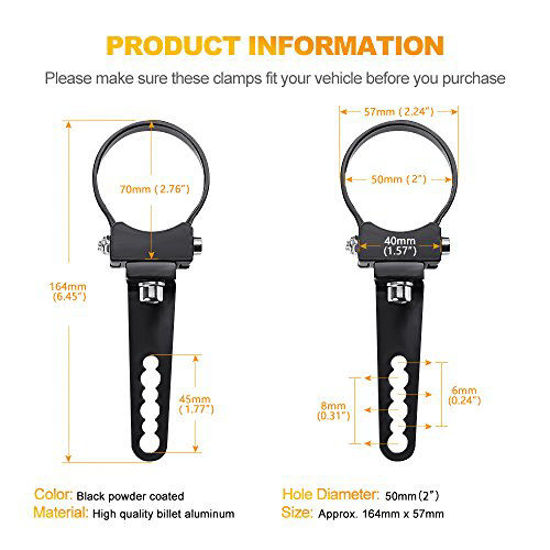 GetUSCart- AUXMART 2 Inch Bullbar Nudge Bar Mounting Brackets Tube ...