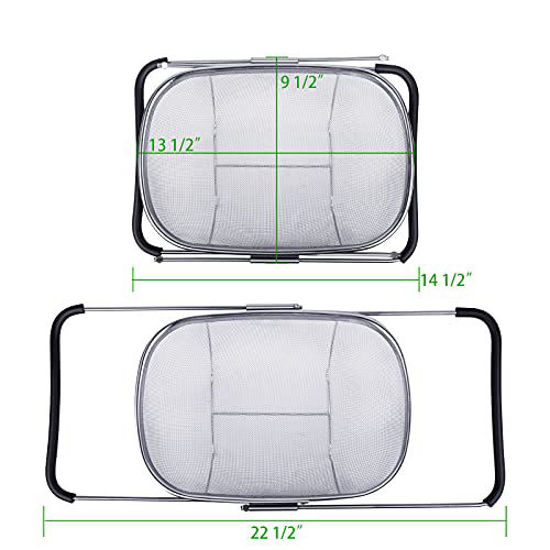 GetUSCart- 18/8 Stainless Steel Over The Sink Colander with Fine Mesh ...