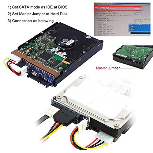 GetUSCart- Cablecc IDE/PATA 40Pin Disk to SATA Female Converter Adapter ...