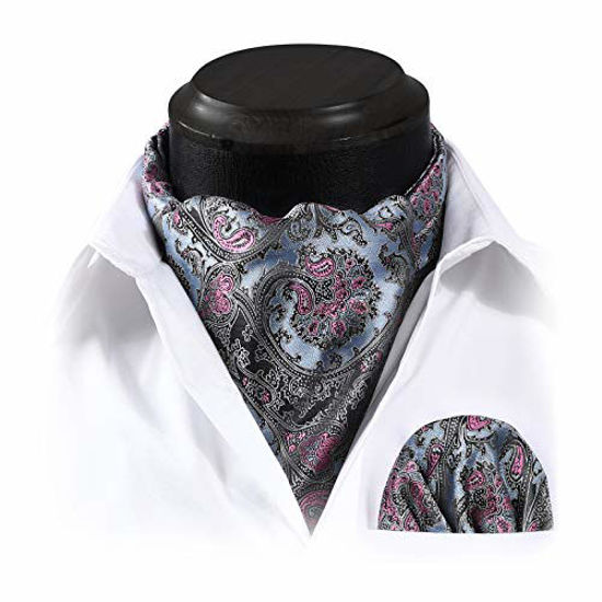 GetUSCart- Men's Cravat Ascot Ties Paisley Jacquard Woven Floral Luxury ...