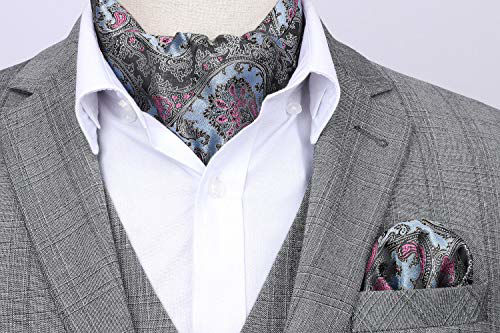 GetUSCart- Men's Cravat Ascot Ties Paisley Jacquard Woven Floral Luxury ...