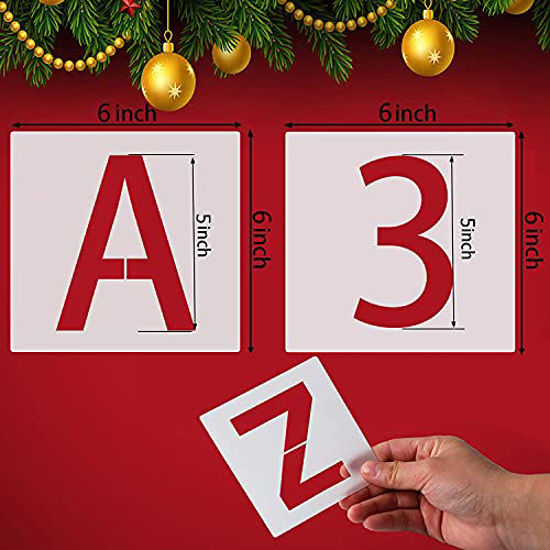 GetUSCart- 36 Pcs Reusable Large Alphabet Letter Stencils and Number ...