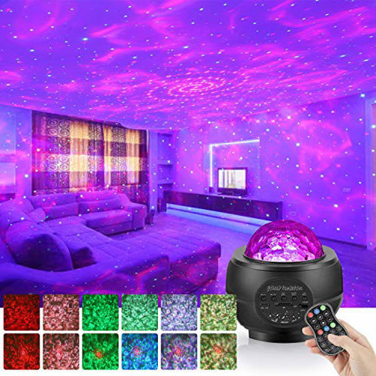 GetUSCart- Starry Night Light Projector,3 in 1 Galaxy Light Projector LED Ocean Wave Nebula ...