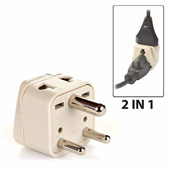 GetUSCart- Orei Grounded Universal 2 in 1 Plug Adapter Type D for India ...
