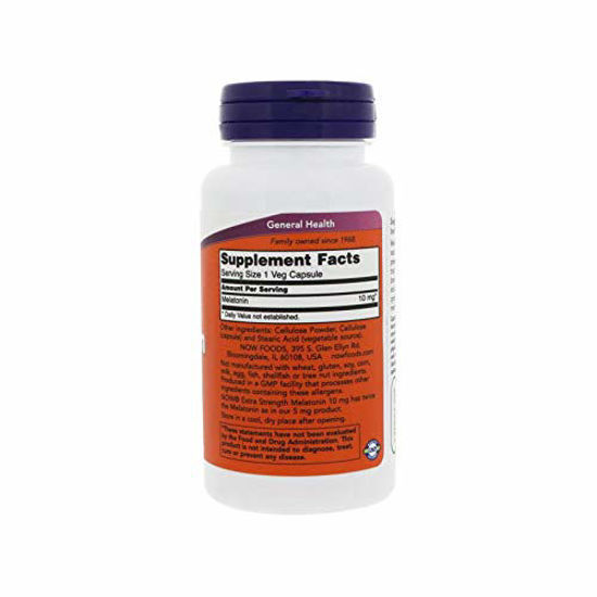 GetUSCart- NOW Supplements, Melatonin, Extra Strength 10 mg, Free Radical Scavenger*, Healthy ...