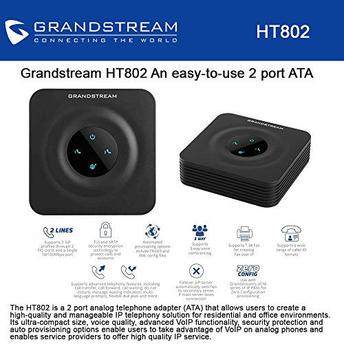 GetUSCart- Grandstream GS-HT802 2 Port Analog Telephone Adapter VoIP ...