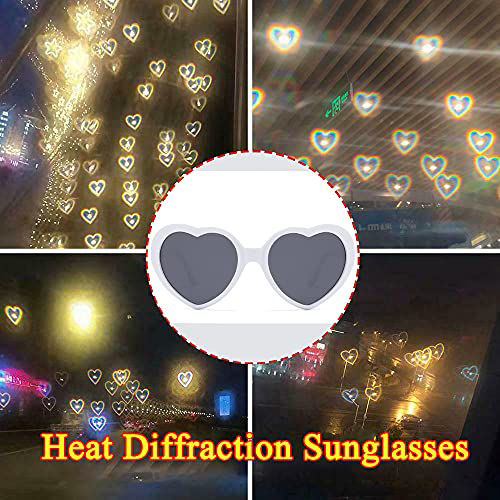 GetUSCart- Heart Sunglasses Heart Effect Diffraction Glasses Festival ...