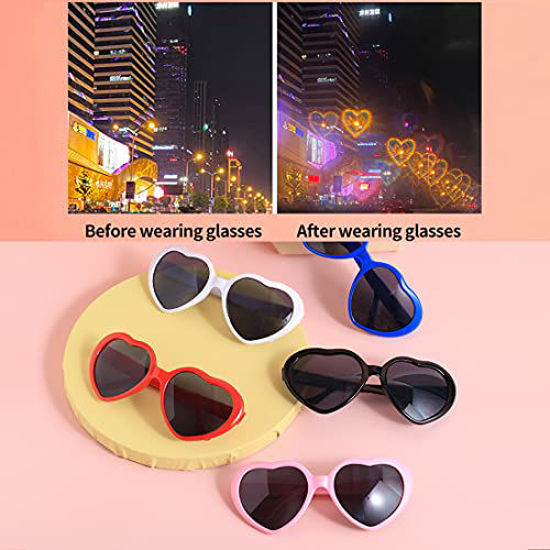 GetUSCart- Heart Sunglasses Heart Effect Diffraction Glasses Festival ...
