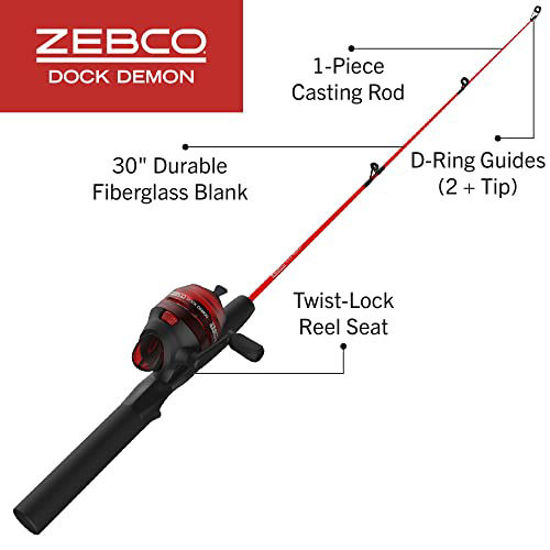 GetUSCart- Zebco Dock Demon Spincast Reel and Fishing Rod Combo ...