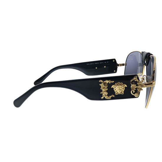 GetUSCart- Versace VE 2150Q 100281 Gold Metal Aviator Sunglasses Grey ...