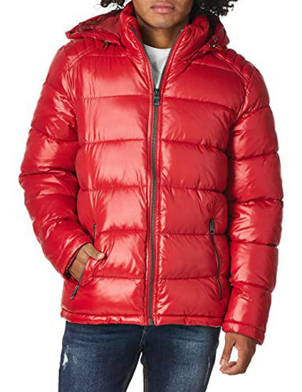 GetUSCart- GUESS Men's Mid-Weight Puffer Jacket with Removable Hood ...