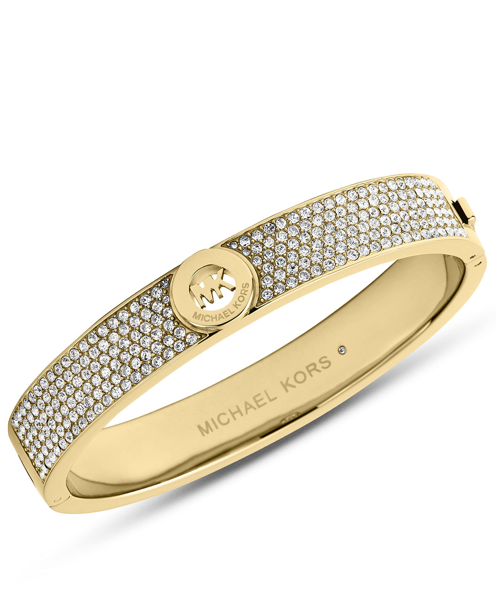 GetUSCart- Michael Kors Women's Gold Tone Pave Fulton Hinge Bangle Bracelet (Model: MKJ3998710)