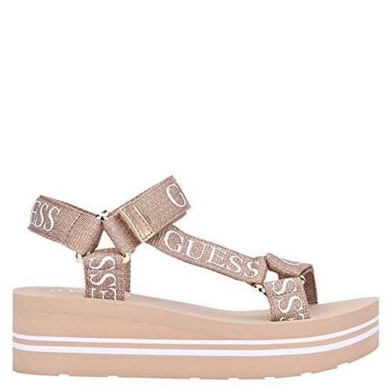GetUSCart- Guess Women's AVIN Wedge Sandal, Rose Gold, 5