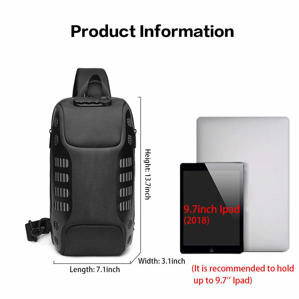 GetUSCart- OZUKO Anti-Theft Waterproof Shoulder Backpack Sling Chest ...