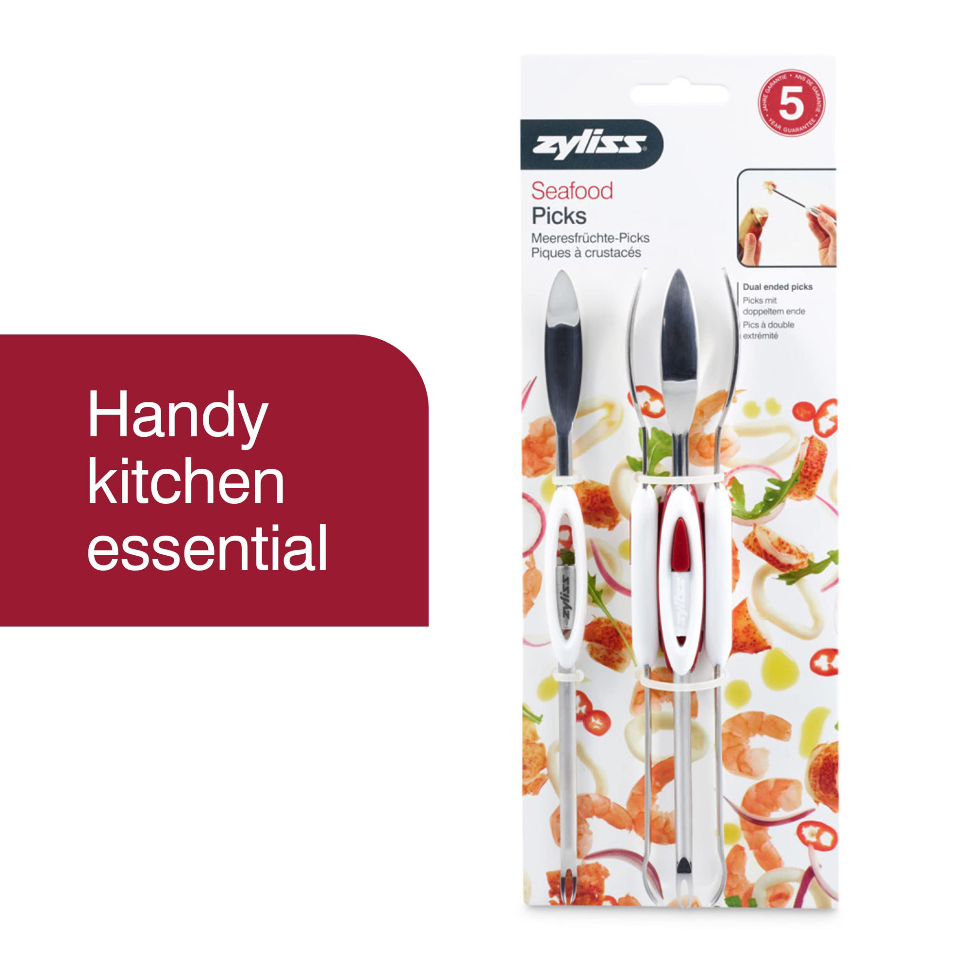 GetUSCart- Zyliss Seafood Picks - Seafood Spoon & Fork - Stainless ...