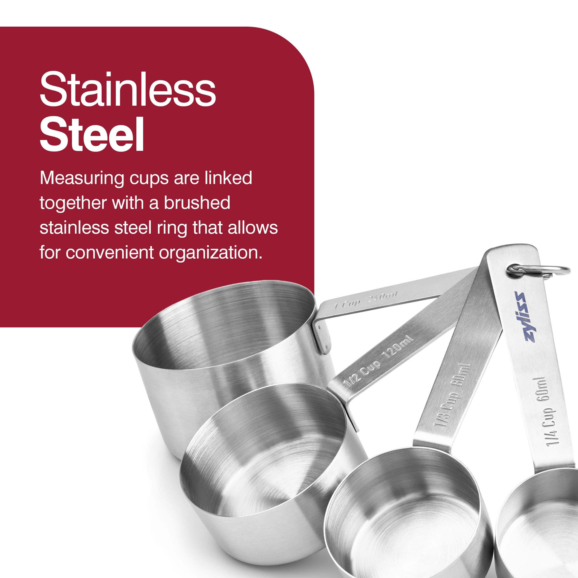 GetUSCart- Zyliss Premium Stainless Steel Measuring Cups - Stainless ...
