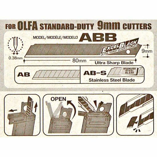 GetUSCart- OLFA ABB-10B Excel Black 9mm, Extremely Sharp, Snap-off Blade (10-Pack), with Blade ...