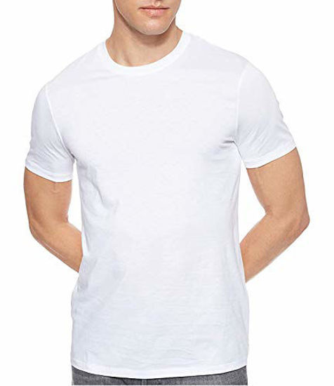 GetUSCart- A|X ARMANI EXCHANGE mens Solid Colored Basic Pima Crew Neck T Shirt, White, Small US