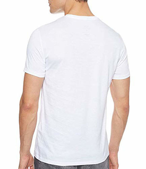GetUSCart- A|X ARMANI EXCHANGE mens Solid Colored Basic Pima Crew Neck T Shirt, White, Small US