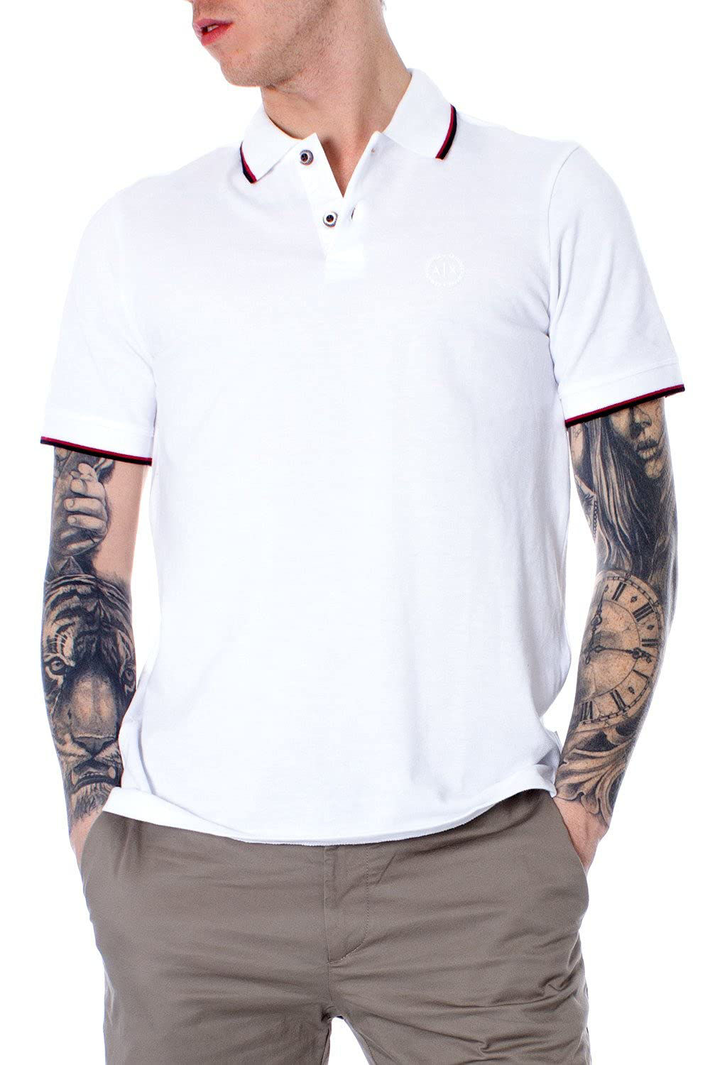 GetUSCart- A|X ARMANI EXCHANGE mens Oxford Ax Logo Polo Shirt, 1100 ...