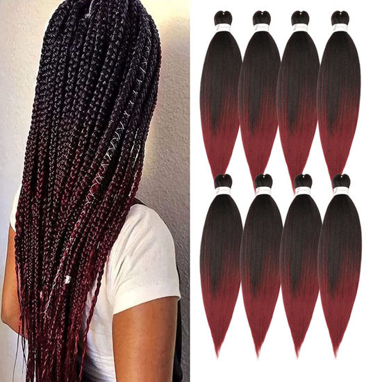 GetUSCart- Ubeleco 8 Packs Pre-stretched Braiding Hair,20 Inch Ombre ...