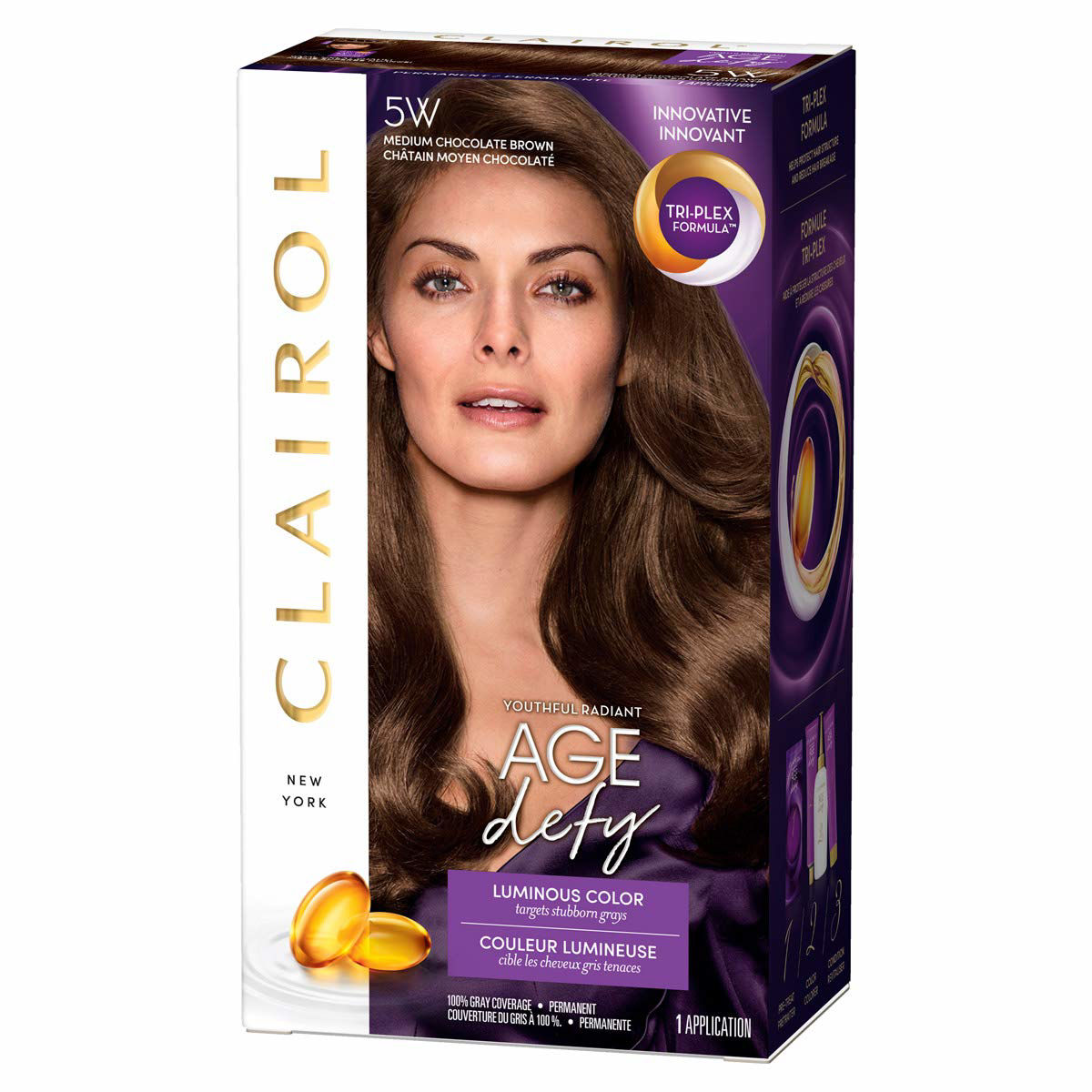 GetUSCart- Clairol Age Defy Permanent Hair Dye, 5W Medium Chocolate Brown Hair Color, 1 Count