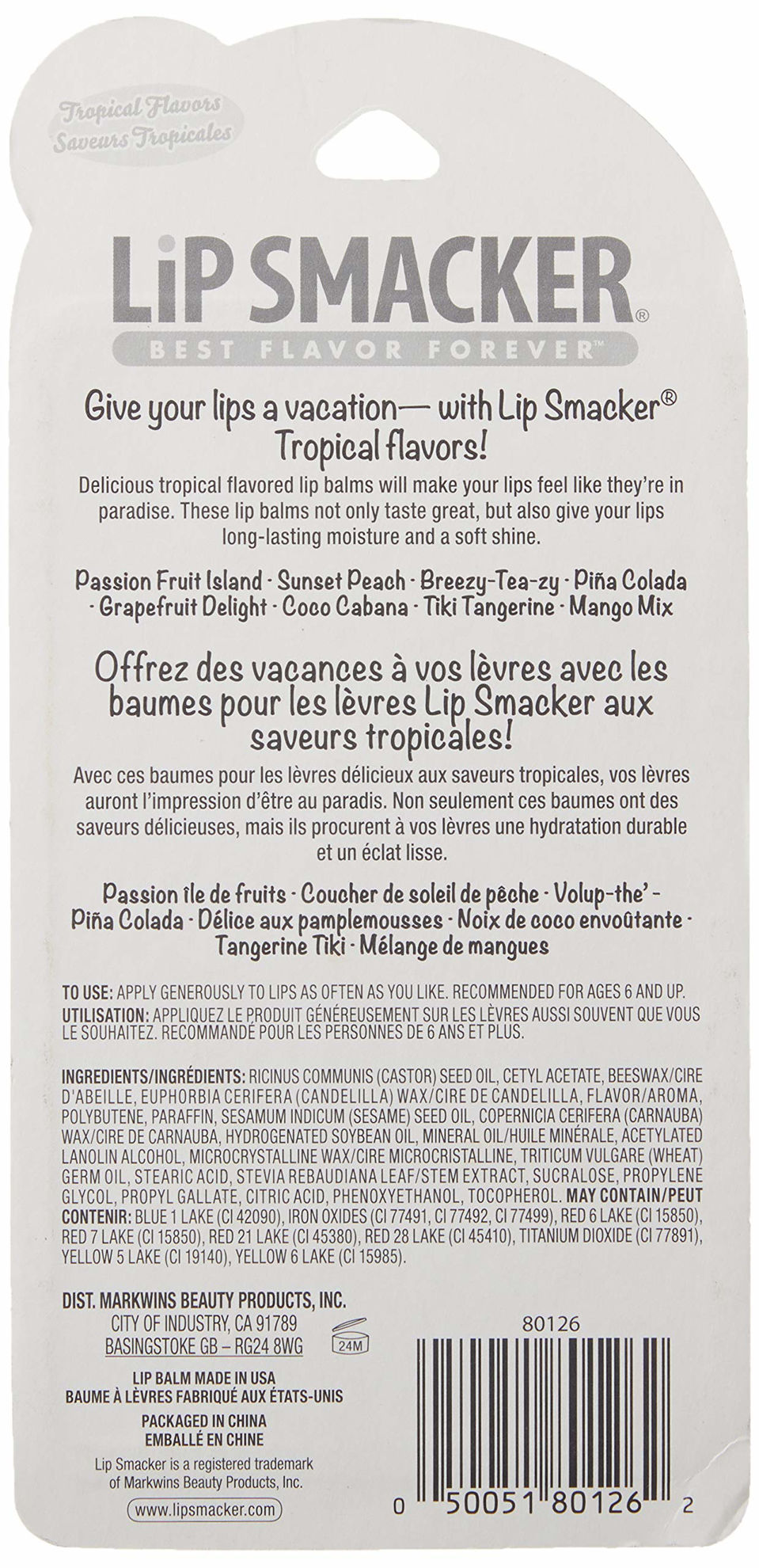 GetUSCart- Lip Smacker Flavored Lip Balm Tropic Fever Pack of 8 ...