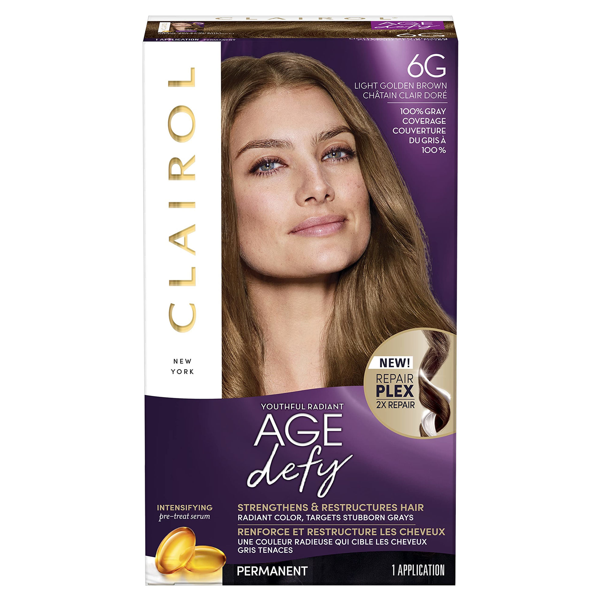 GetUSCart- Clairol Age Defy Permanent Hair Dye, 6G Light Golden Brown ...