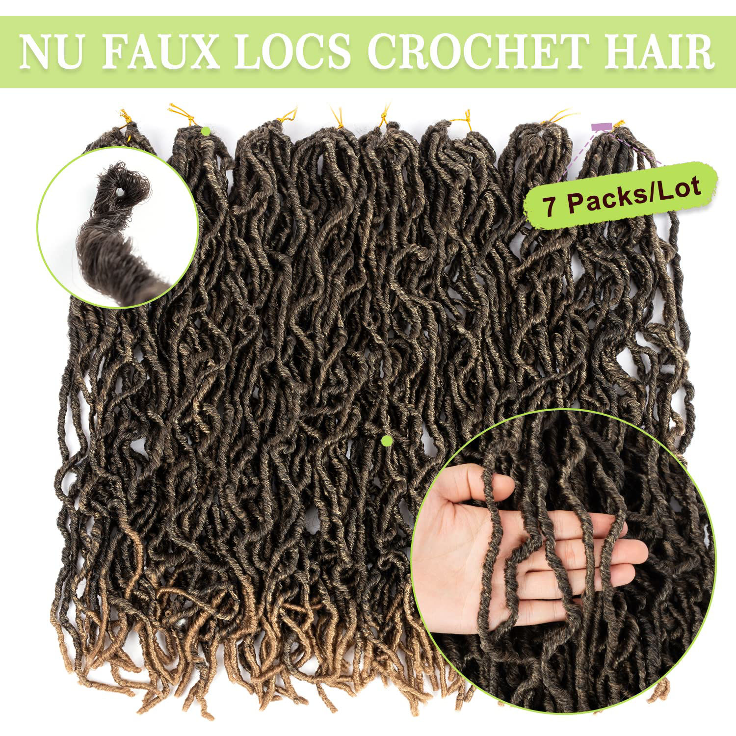 GetUSCart- Umylar New Faux Locs Crochet Hair 24 Inch ,7 Packs ...