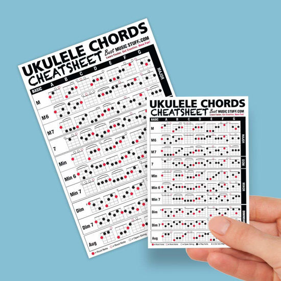 GetUSCart- Small + Large Ukulele Chords Cheatsheet Bundle - Laminated ...